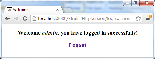 Struts Login Logout Example